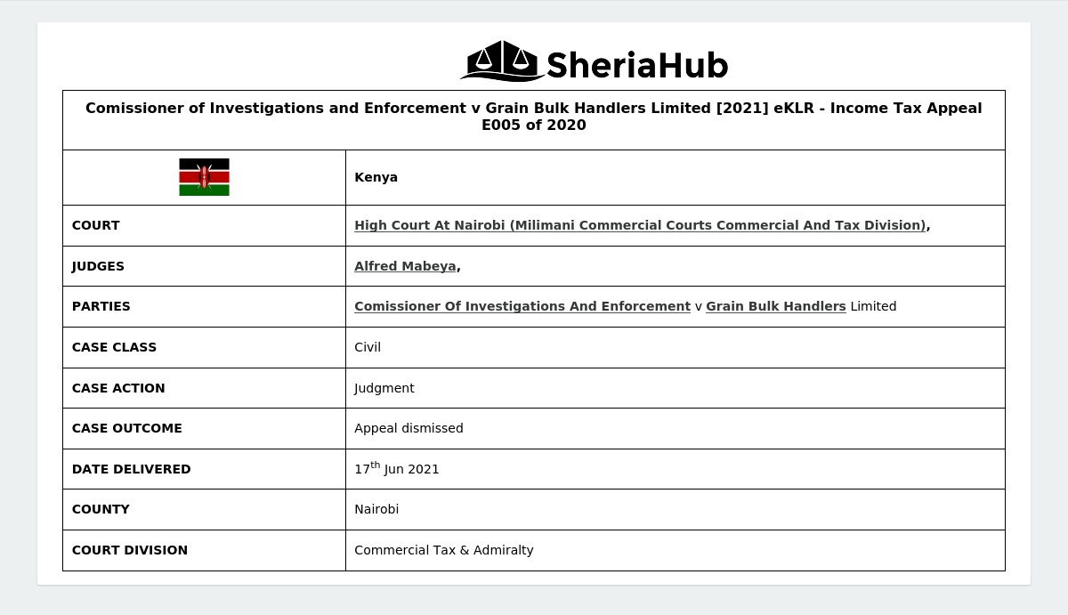 Comissioner Of Investigations And Enforcement V Grain Bulk Handlers ...