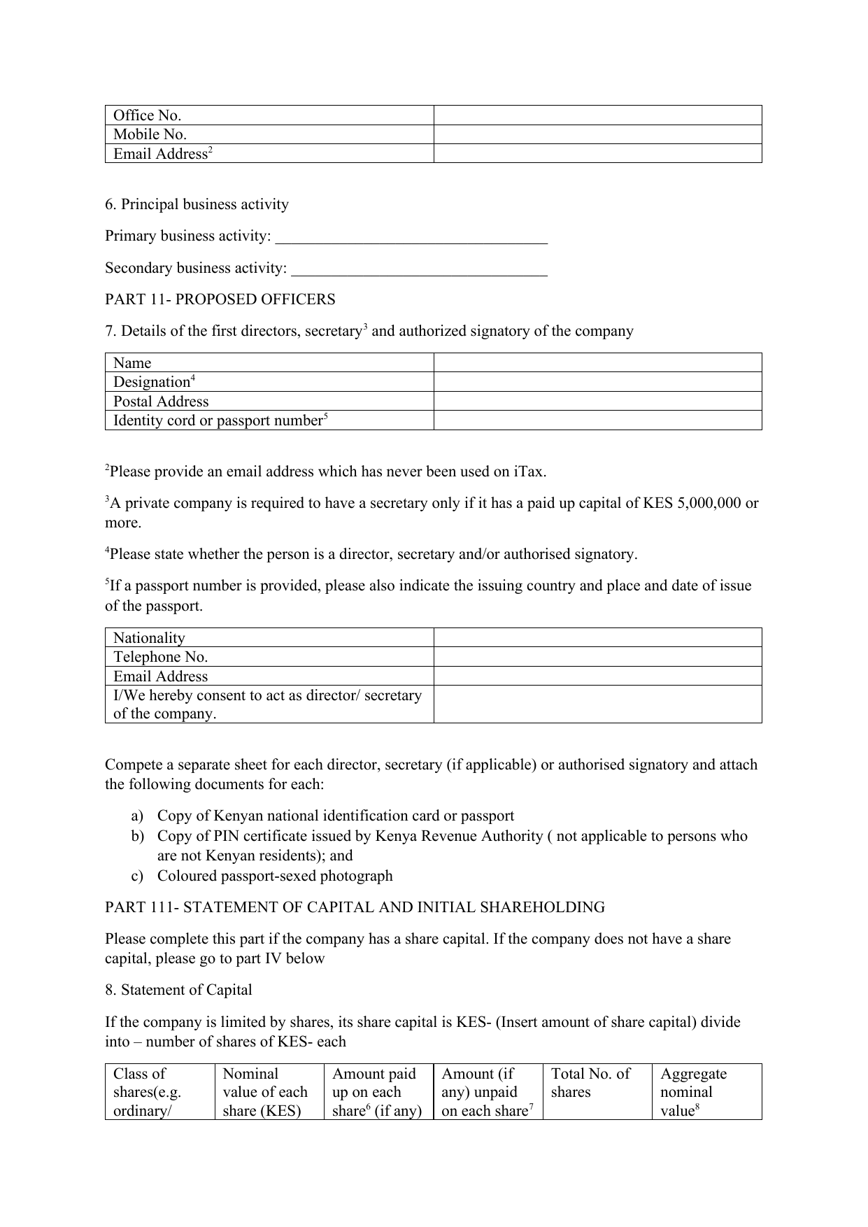 Download Application To Register A Company(cr1) - SheriaHub Documents