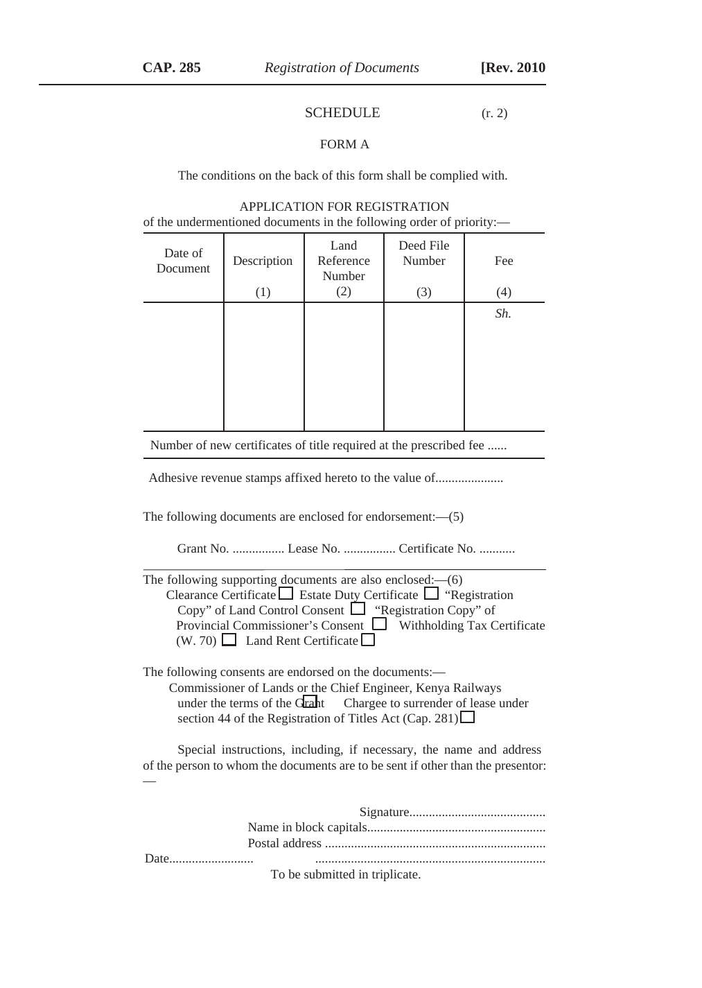 Download Application For Registration(form A) - SheriaHub Documents