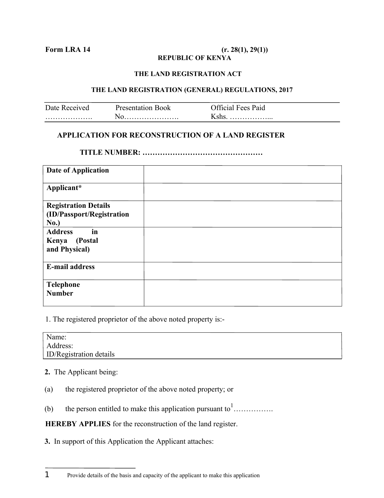 Download Application For Reconstruction Of A Land Register (form-lra-14 ...