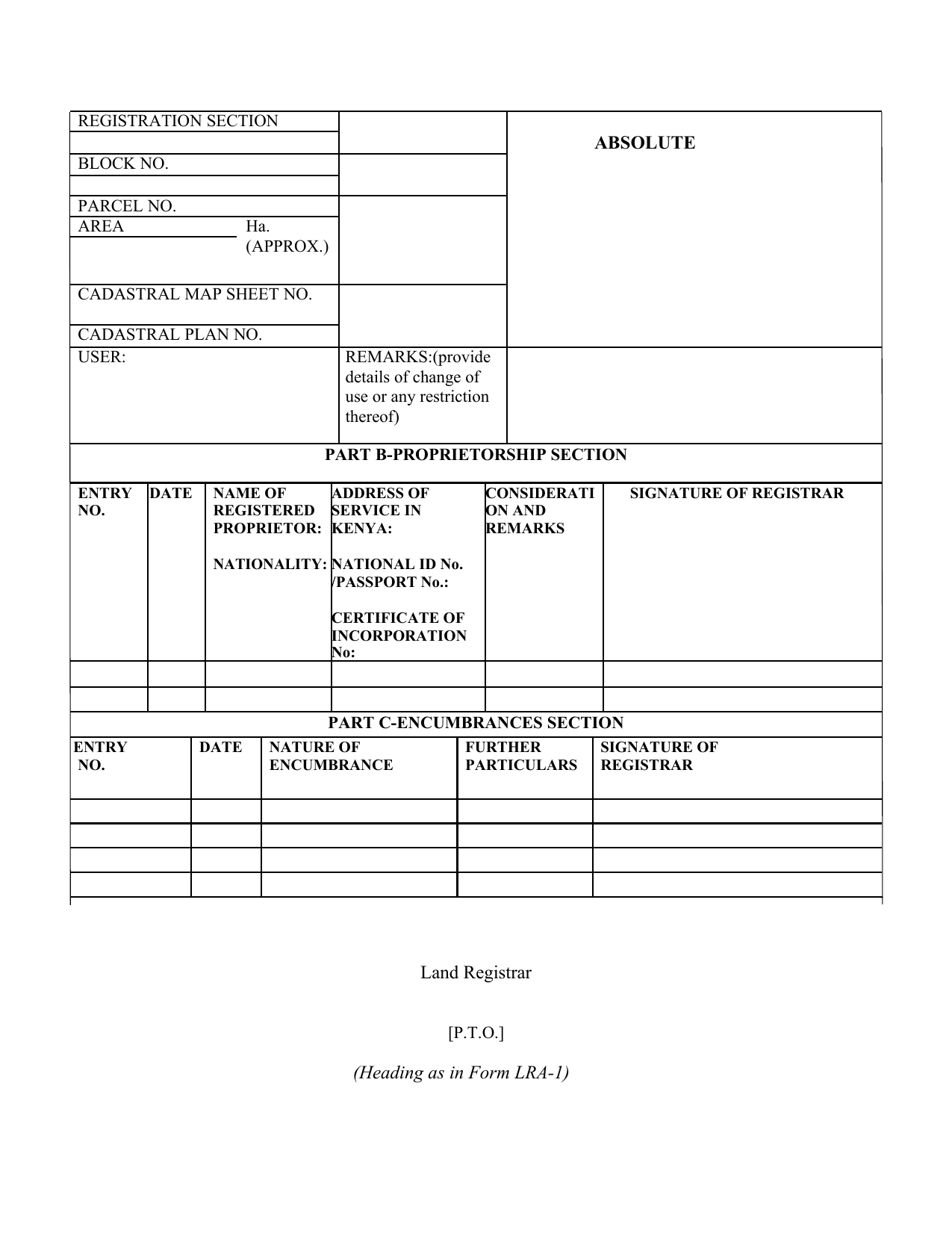 Download Certificate Of Title (form-lra-20) - SheriaHub Documents