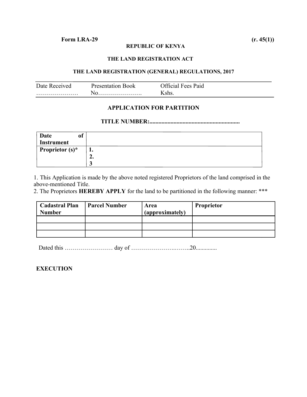 Download Application For Partition (form-lra-29) - SheriaHub Documents