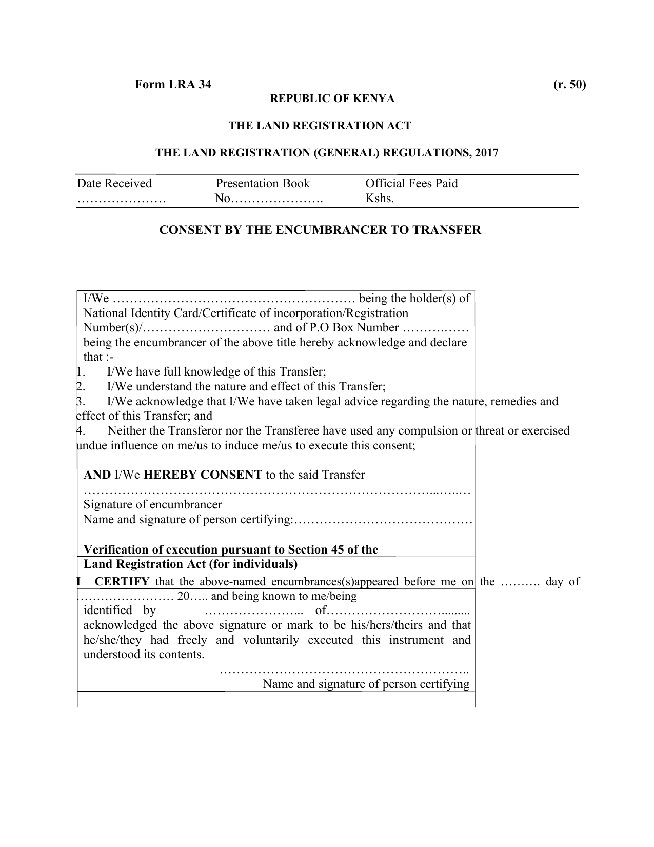 Download Consent To Transfer By Chargee, Mortgagee, Leasee Etc (forms ...