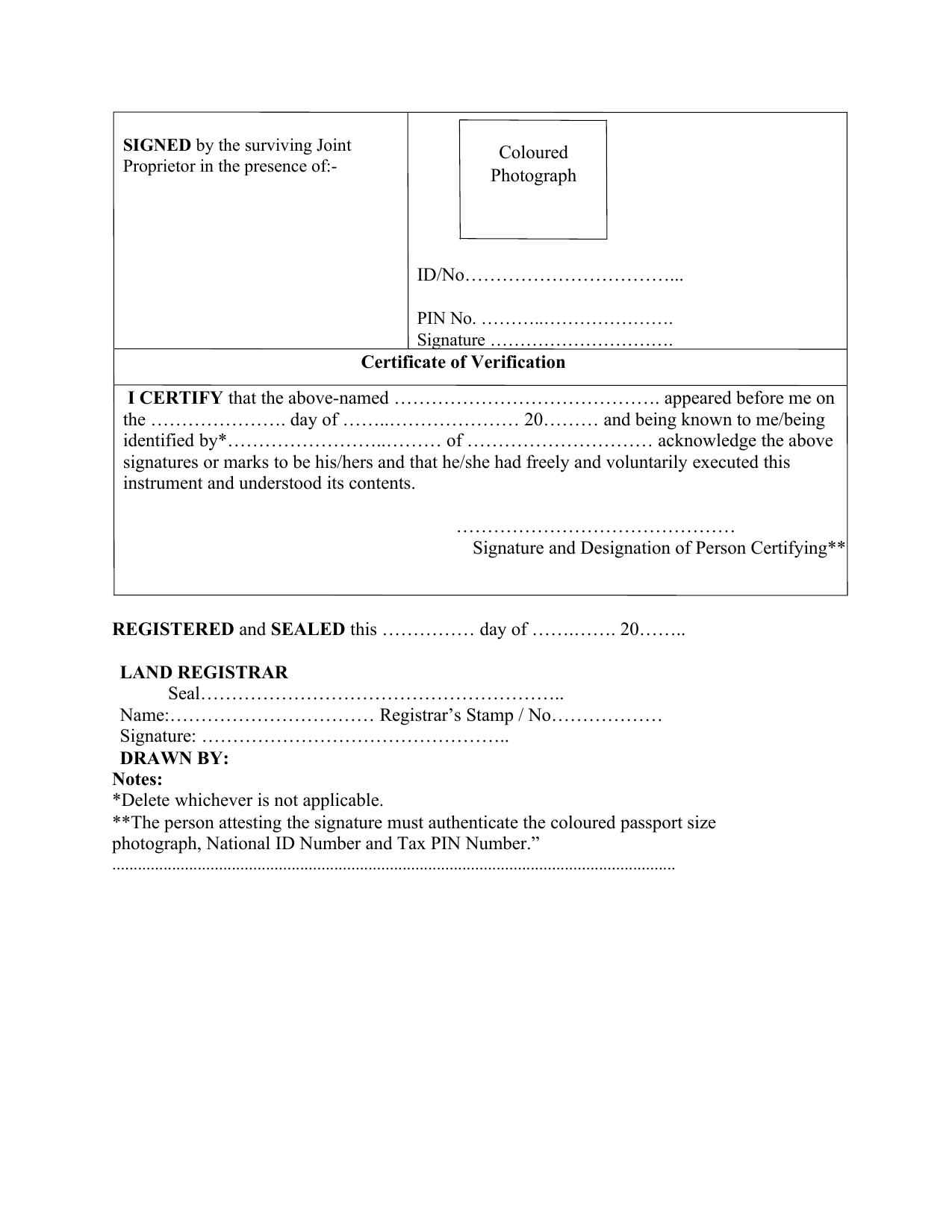 Download Application For The Removal Of The Name Of A Deceased Joint ...
