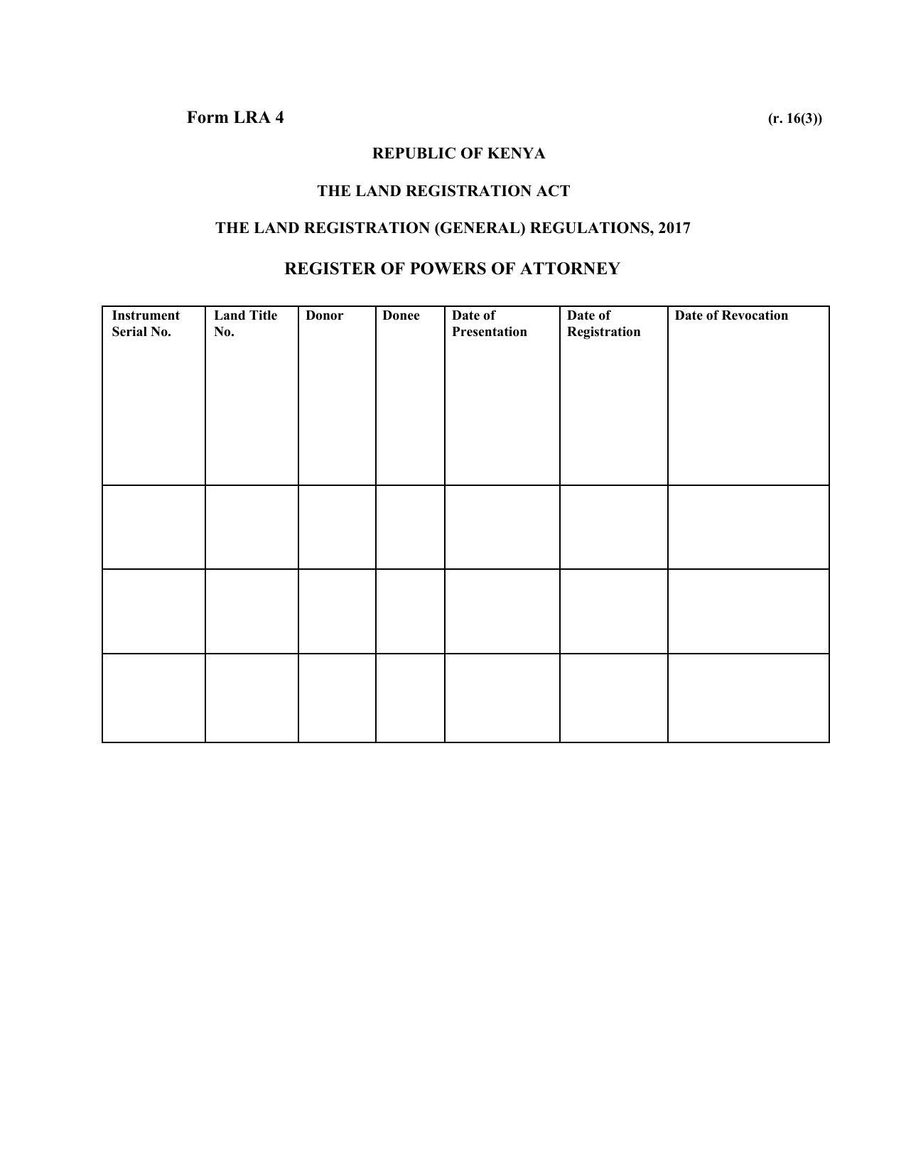 Download Register Of Powers Of Attorney(form-lra-4) - SheriaHub Documents