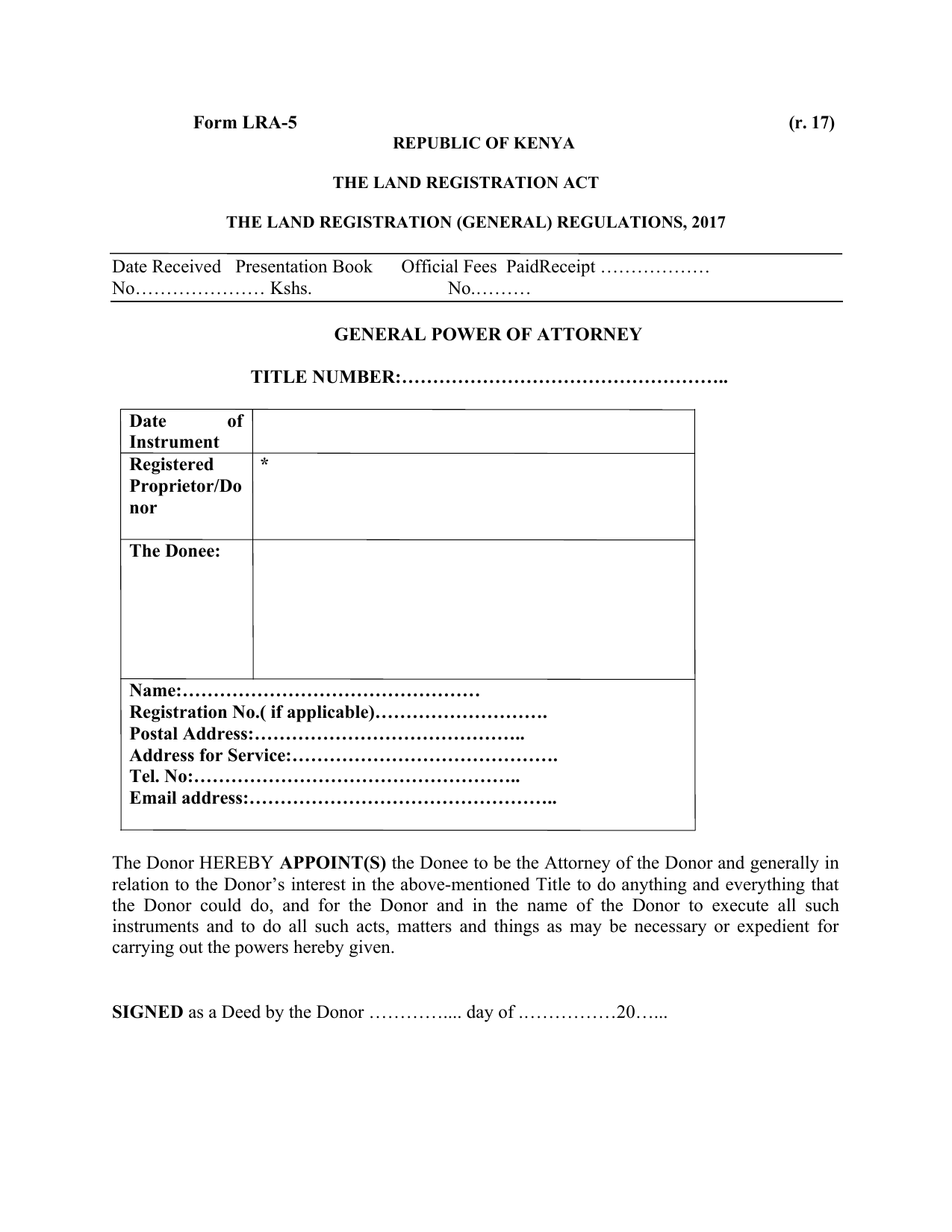 Download General Power Of Attorney(form-lra-5) - SheriaHub Documents