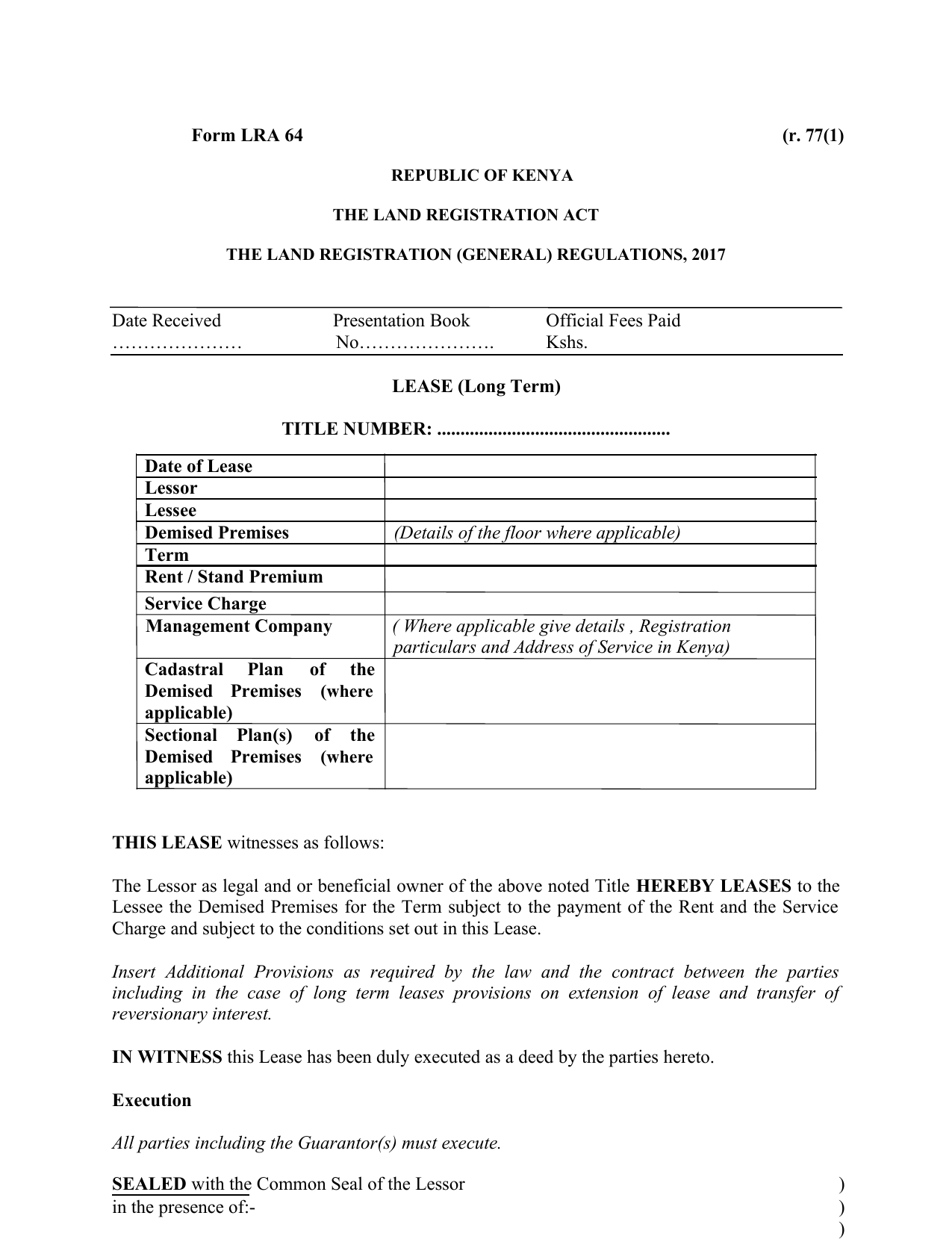 Download Lease (long Term) Form-lra-64 - SheriaHub Documents