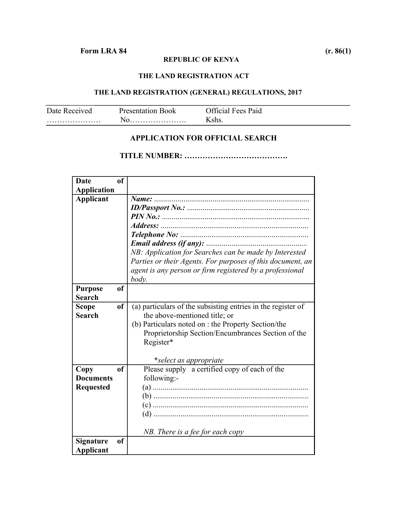 Download Application For Official Search (form-lra-84) - SheriaHub ...