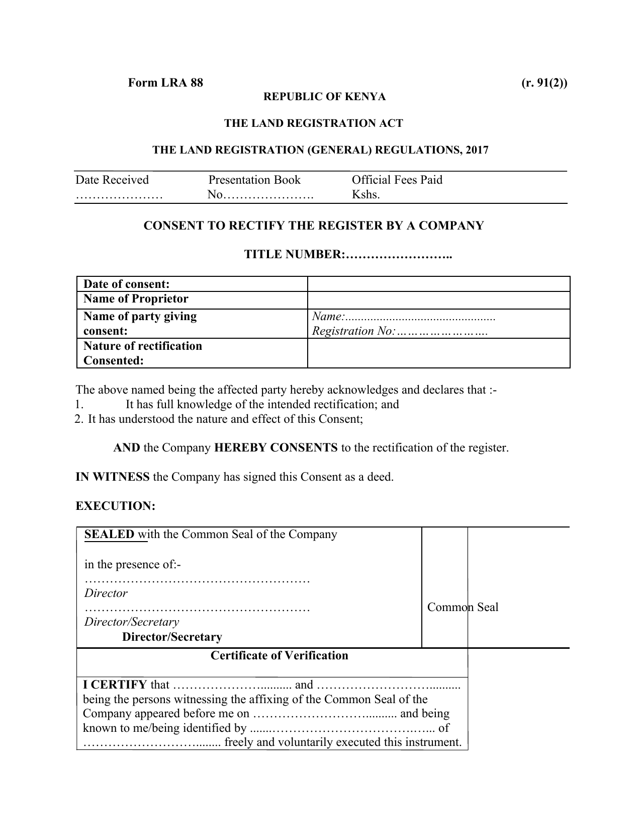 Download Consent To Rectify The Register By A Company (form-lra-88 ...