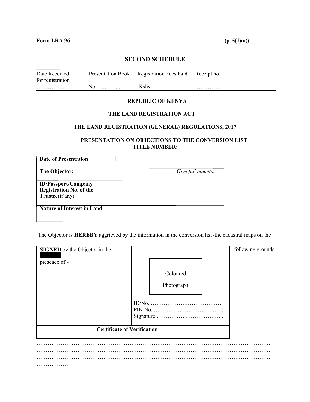 Download Presentation On Objections To The Conversion List (form-lra-96 ...