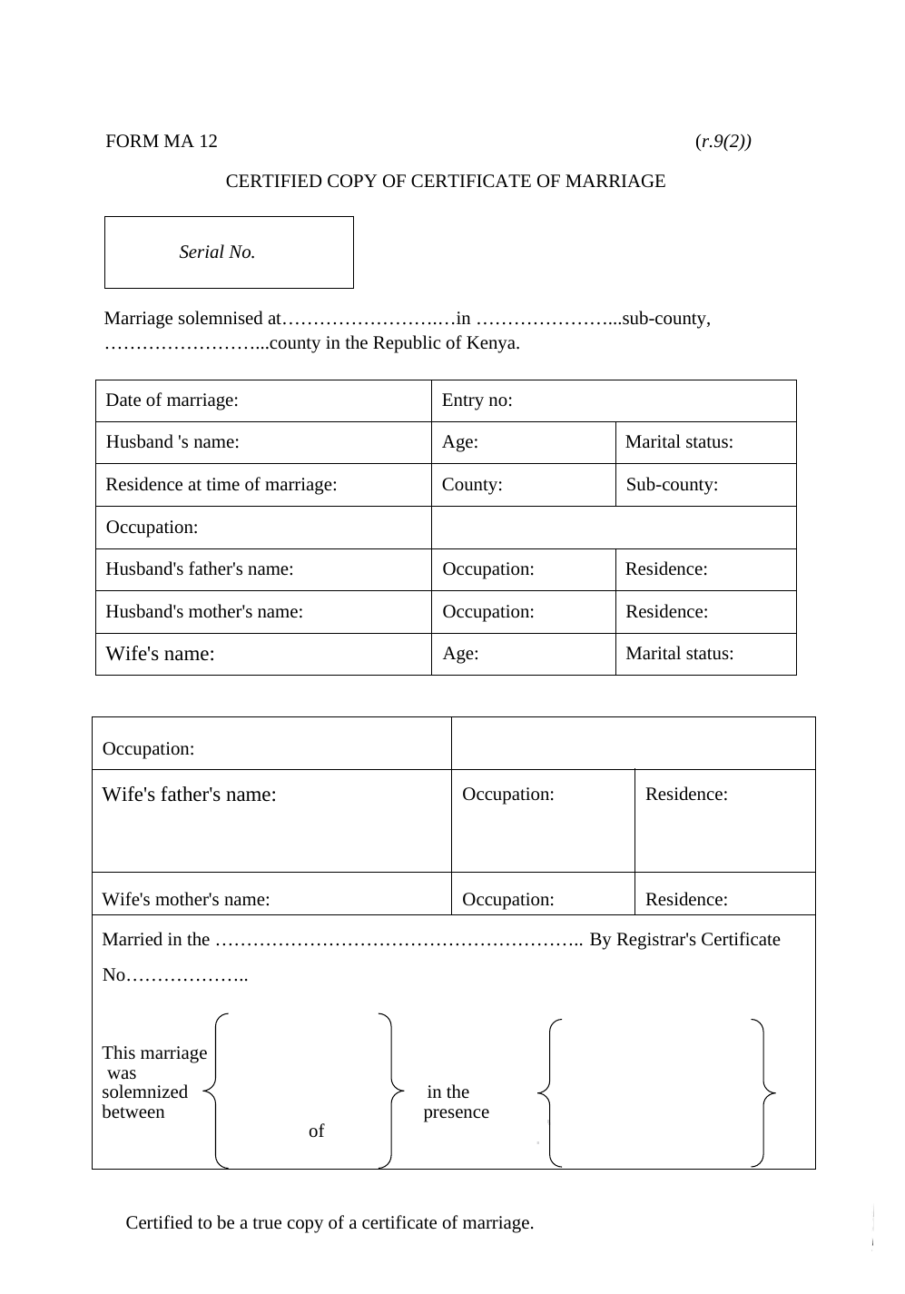 Certified Copy Marriage Certificate Document Records Online Free
