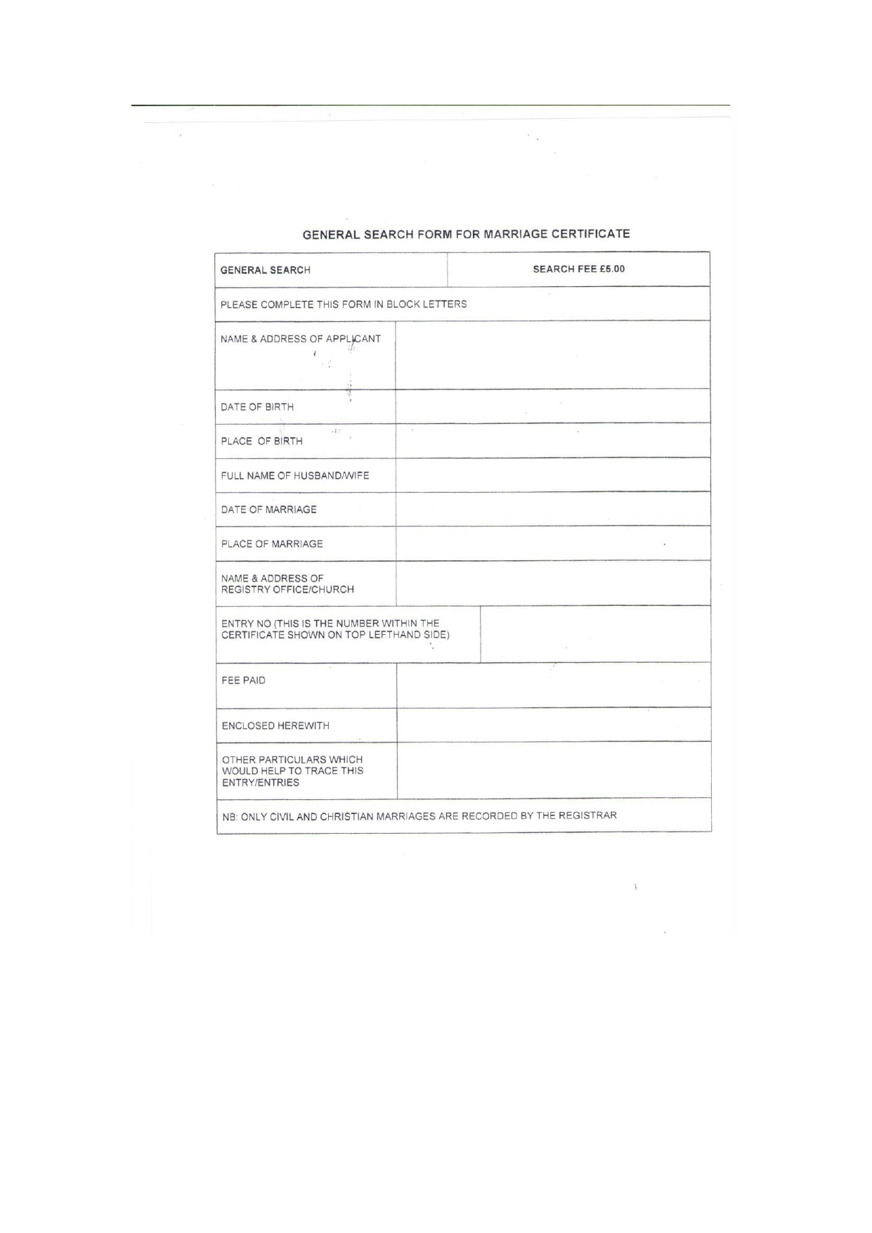 Download General Search Form For Marriage Certificate - SheriaHub Documents