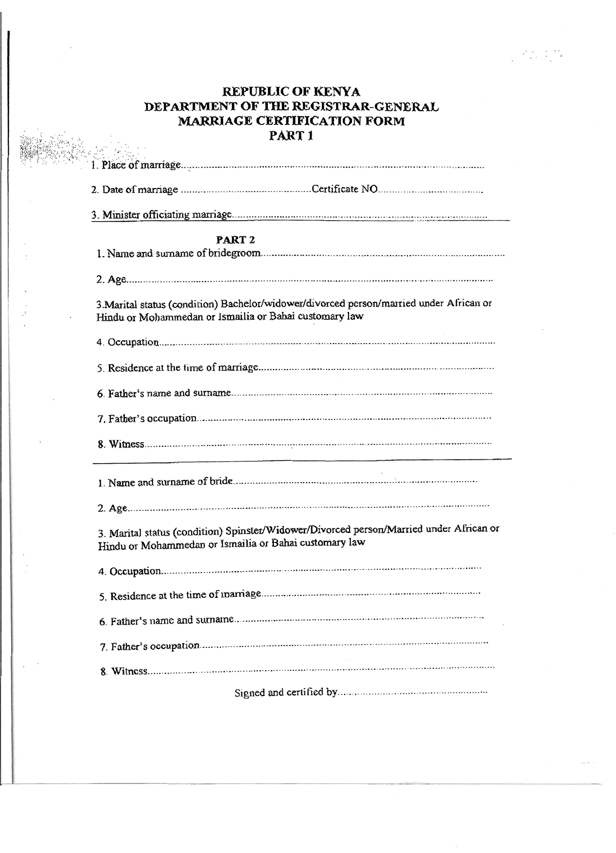Download Marriage Certificate Form - SheriaHub Documents