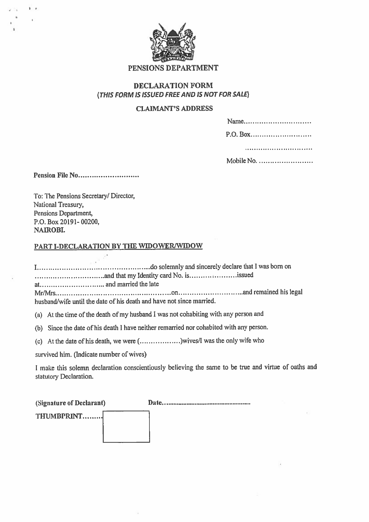 Download Widows And Widowers Declaration - SheriaHub Documents