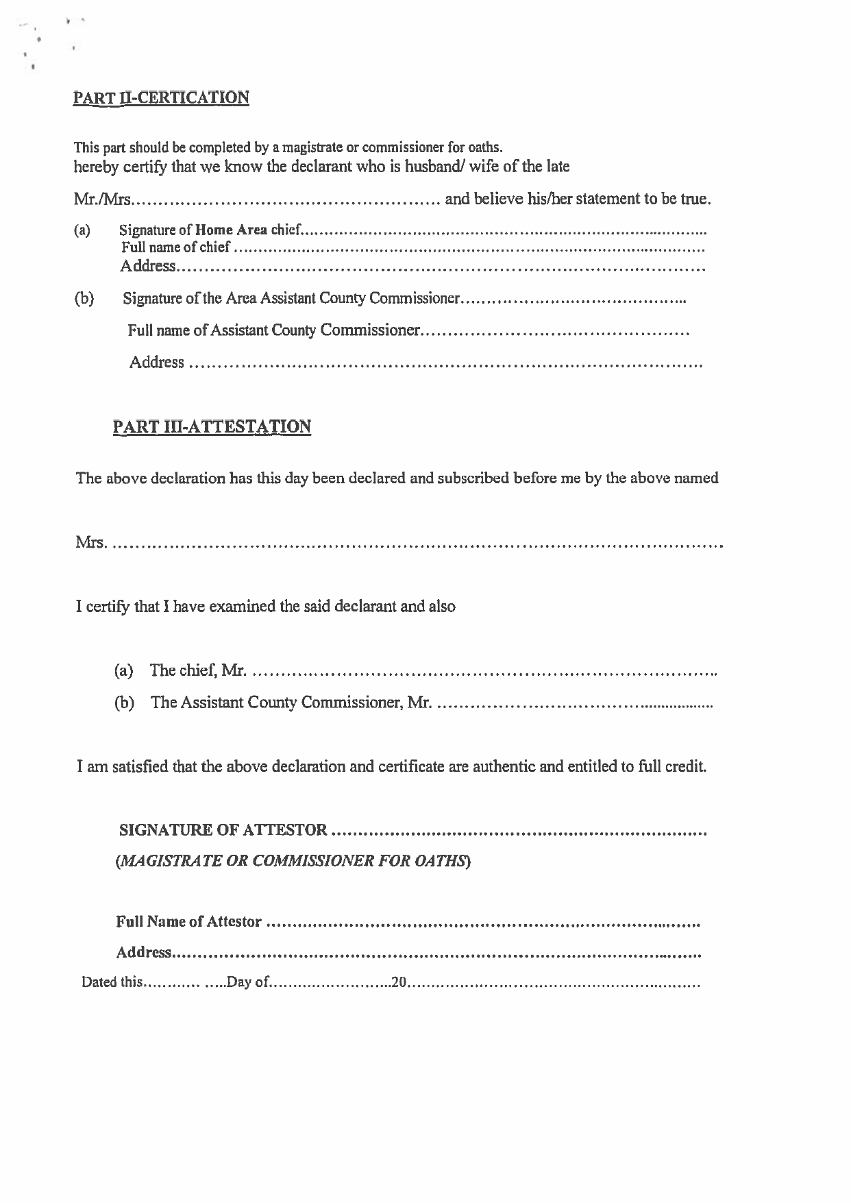 Download Widows And Widowers Declaration - SheriaHub Documents