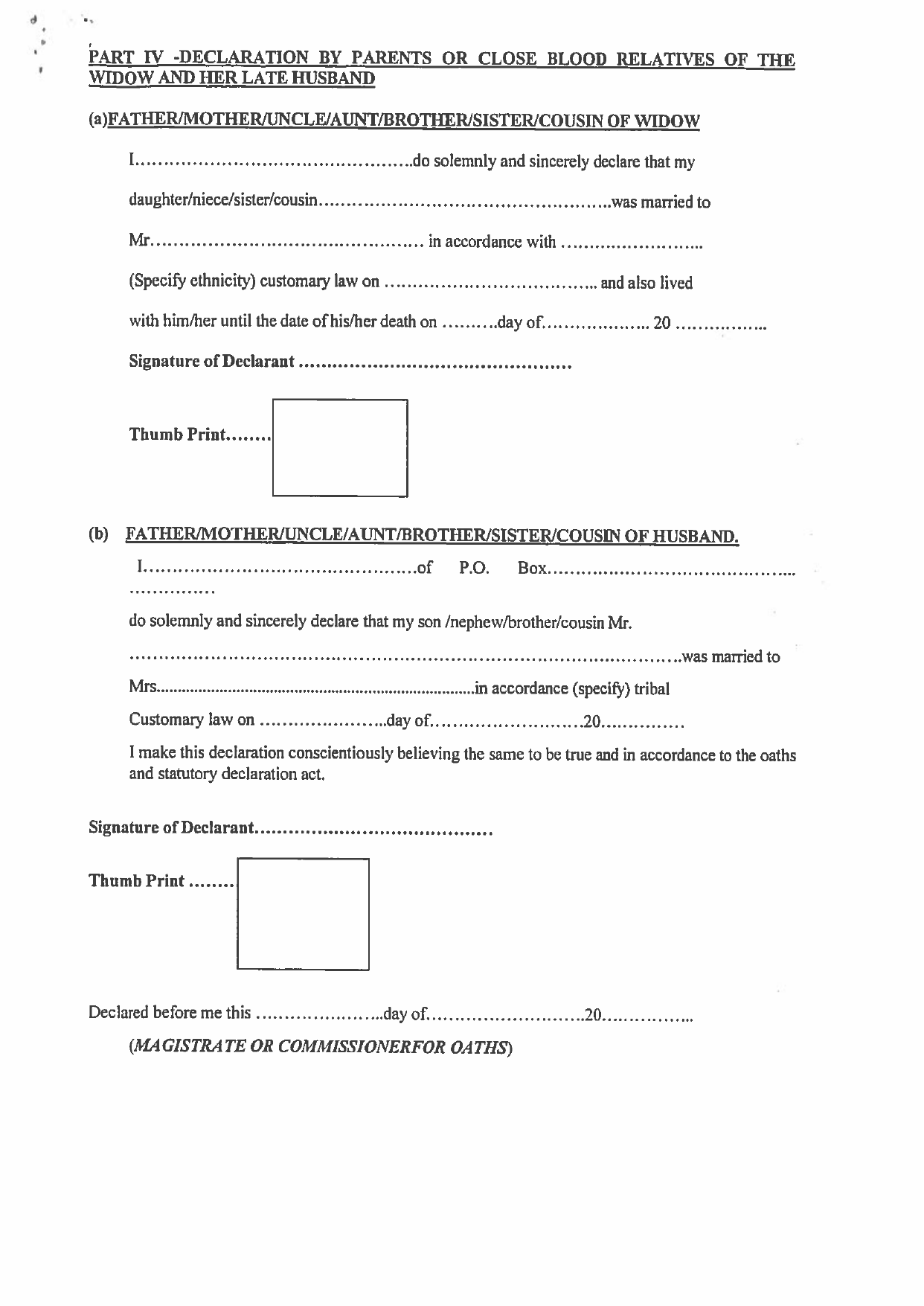 Download Widows And Widowers Declaration - SheriaHub Documents