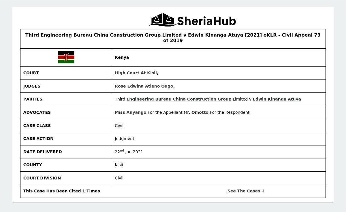 Third Engineering Bureau China Construction Group Limited V Edwin ...
