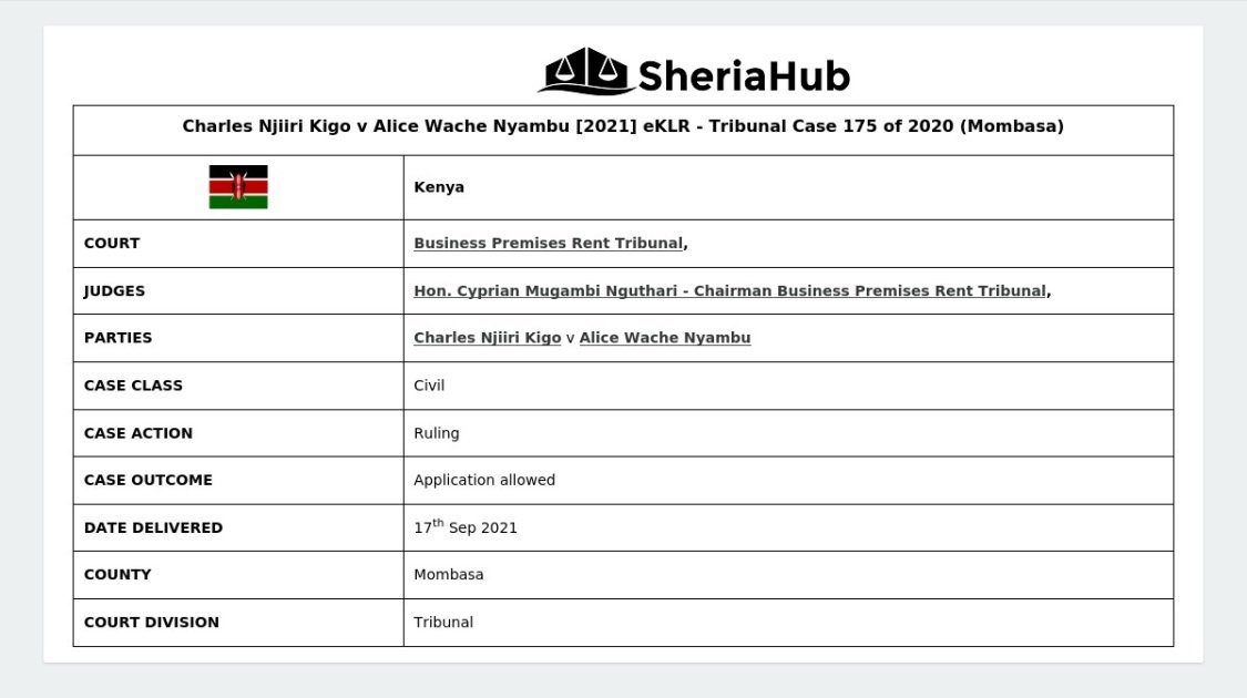 Charles Njiiri Kigo V Alice Wache Nyambu [2021] Eklr