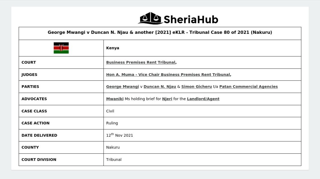 George Mwangi V Duncan N. Njau & Another [2021] Eklr