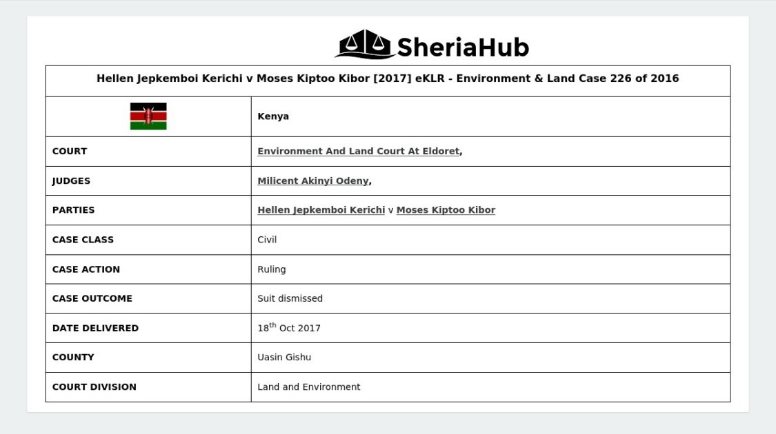 Hellen Jepkemboi Kerichi V Moses Kiptoo Kibor [2017] Eklr