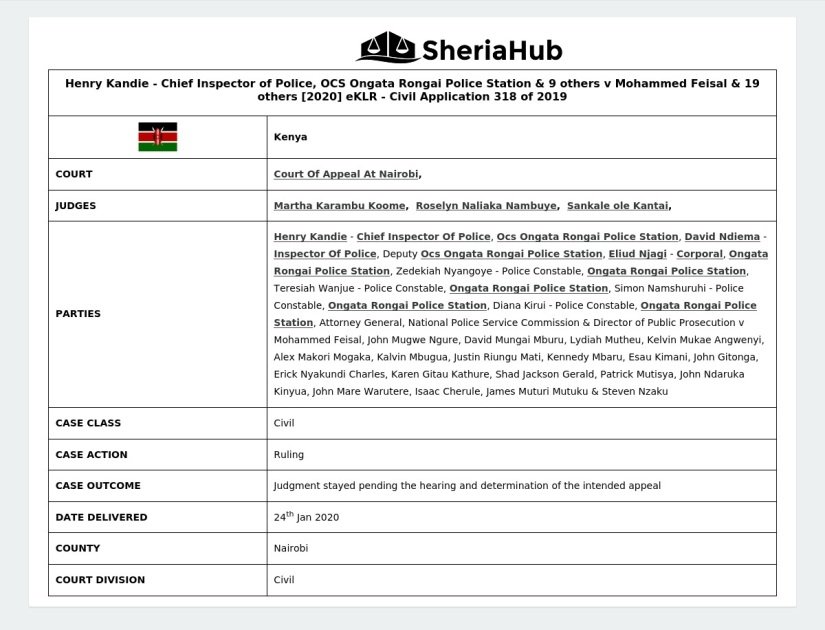 Henry Kandie - Chief Inspector Of Police, Ocs Ongata Rongai Police ...