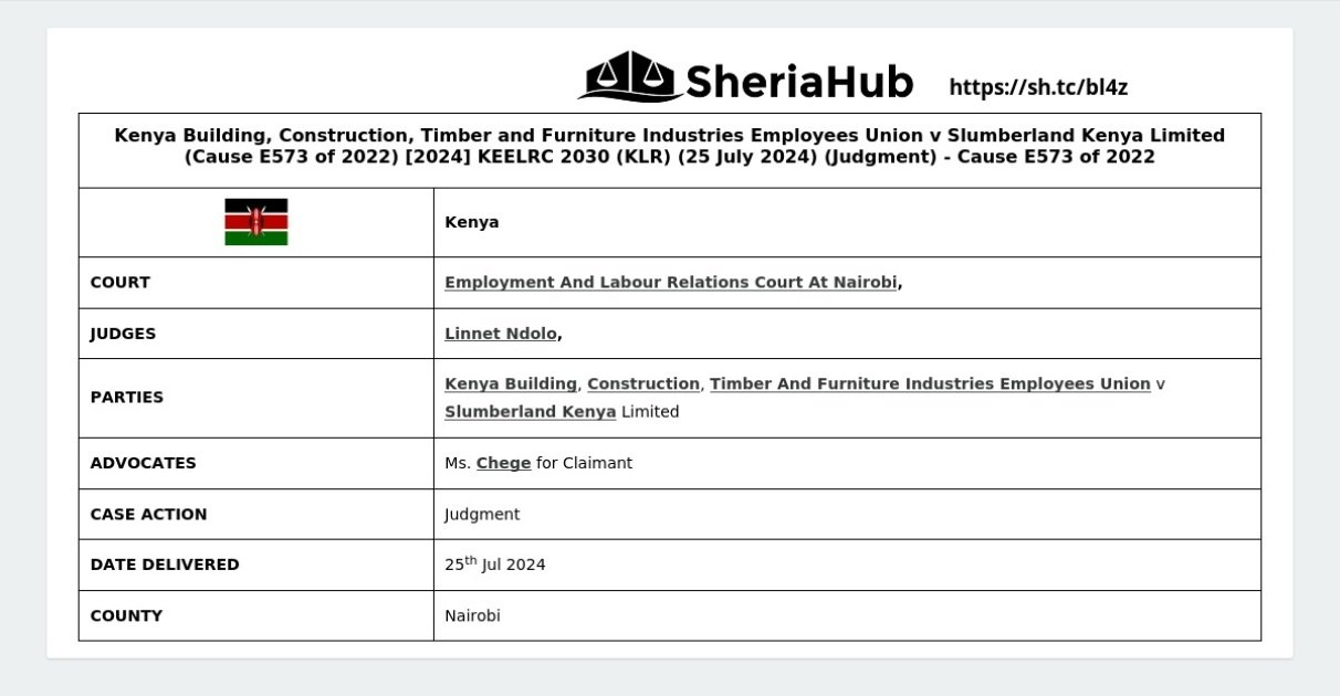 Kenya Building, Construction, Timber And Furniture Industries Employees ...