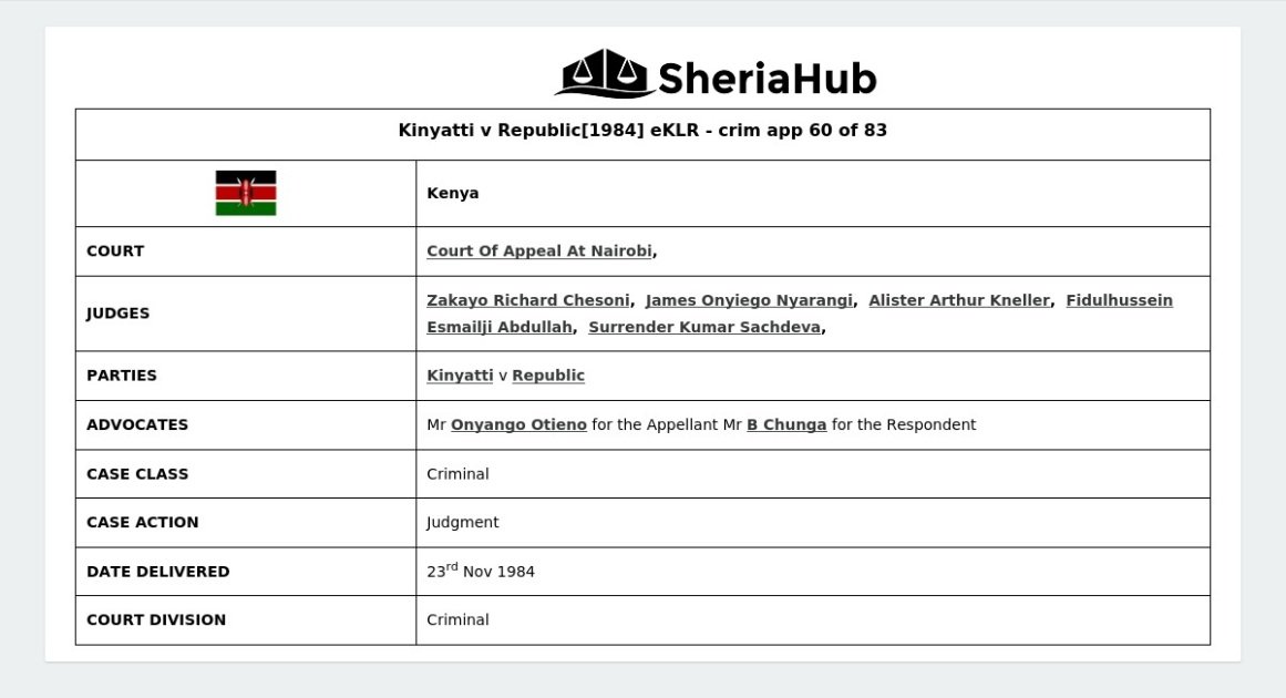 Kinyatti V Republic[1984] Eklr