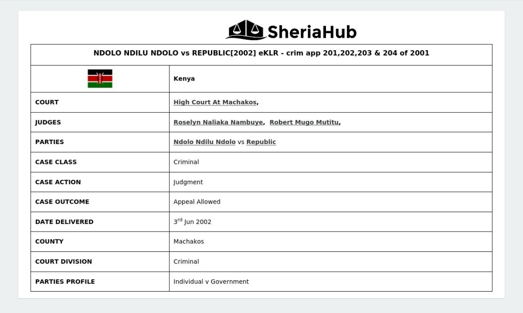 Ndolo Ndilu Ndolo Vs Republic[2002] Eklr