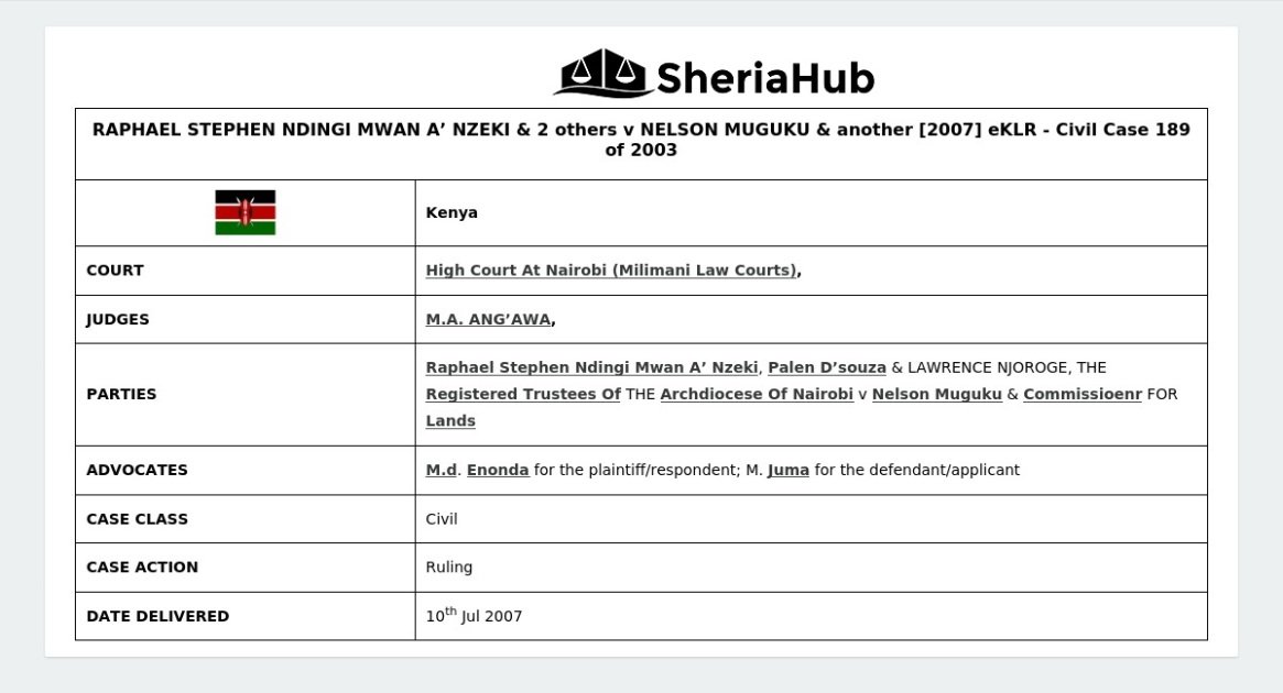 Raphael Stephen Ndingi Mwan A’ Nzeki & 2 Others V Nelson Muguku ...