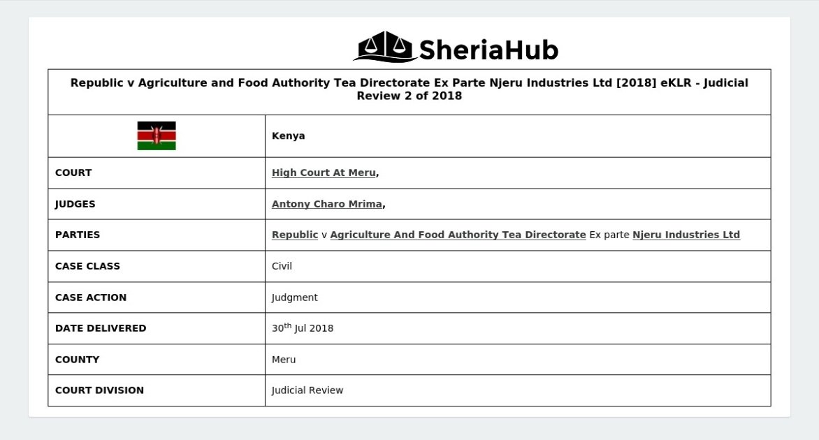 Republic V Agriculture And Food Authority Tea Directorate Ex Parte ...