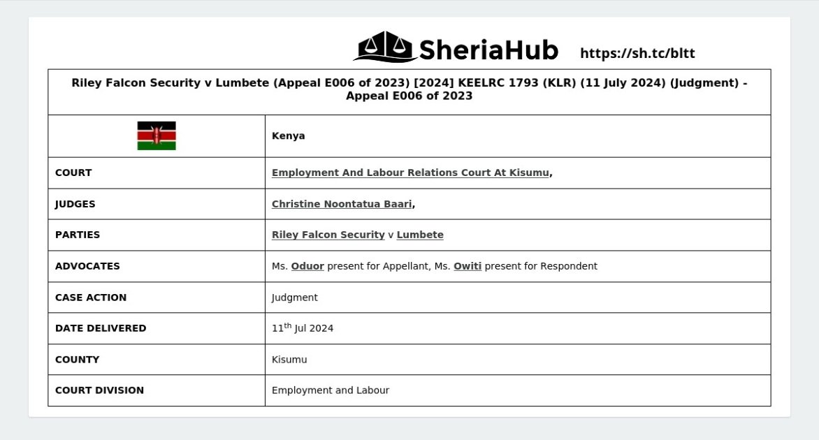 Riley Falcon Security V Lumbete (Appeal E006 Of 2023) [2024] Keelrc ...
