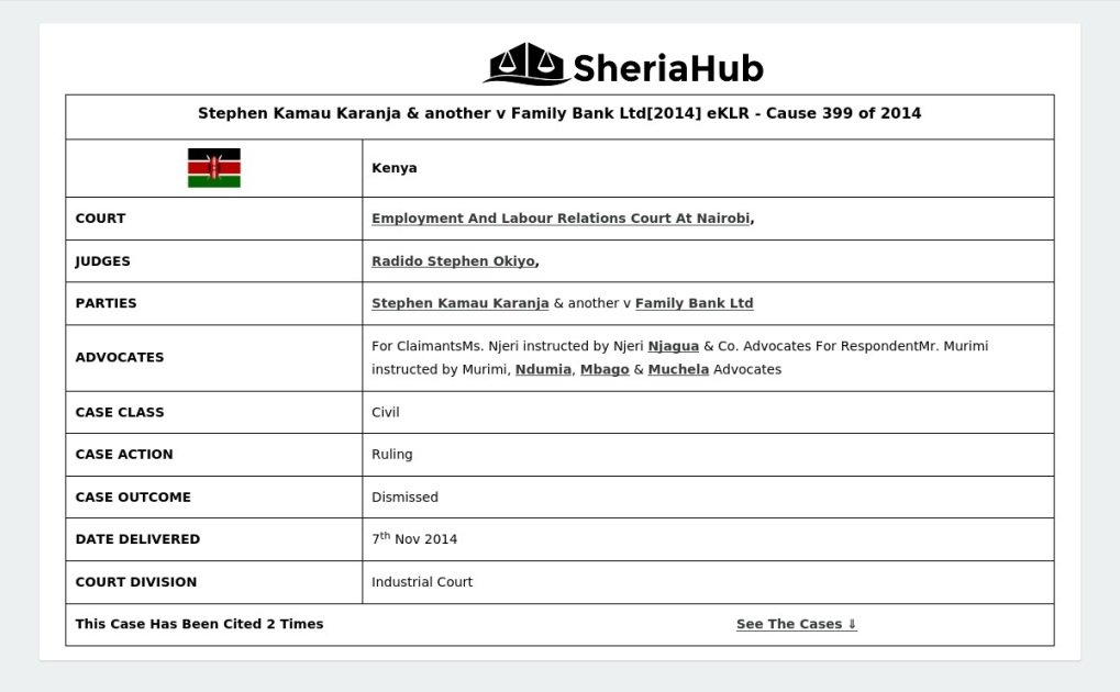 Stephen Kamau Karanja & Another V Family Bank Ltd[2014] Eklr